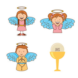 Cartoon angels collection set Royalty Free Vector Image
