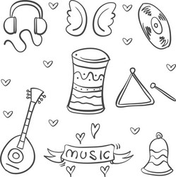 Doodle of music theme art Royalty Free Vector Image