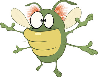 Funny bug cartoon character Royalty Free Vector Image