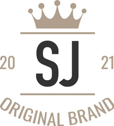 Initial letter sj king logo concept vintage logo Vector Image