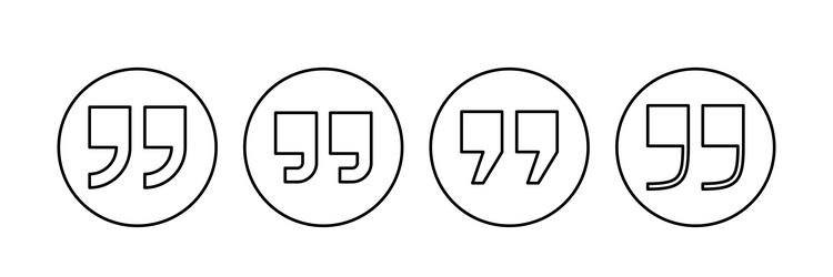 Quote icon set quotation mark symbol Royalty Free Vector