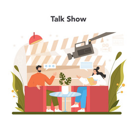 Tv presenter concept television host in a studio Vector Image