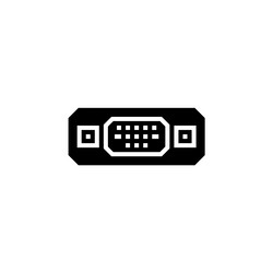 Vga port icon computer component icon solid style Vector Image