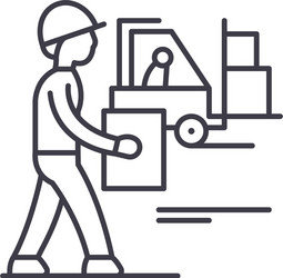 Loader sign line icon linear concept Royalty Free Vector