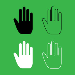 Human hand white color icon Royalty Free Vector Image