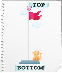 Opposite adjectives top and bottom Royalty Free Vector Image