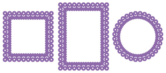 Papel picado frames traditional mexican style cut Vector Image