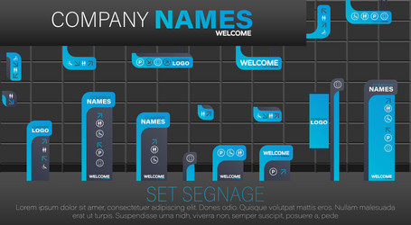 Set signage Royalty Free Vector Image - VectorStock