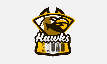 Colorful logo sticker emblem of a hawk head Vector Image