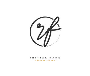 R f rf beauty initial logo handwriting logo Vector Image