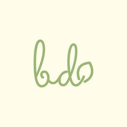 Letter bd line art leaf plant feminine botanical Vector Image
