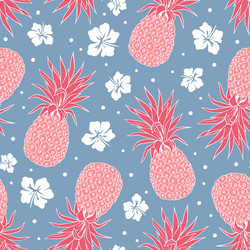Vintage pineapple seamless Royalty Free Vector Image
