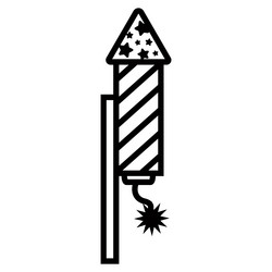Launching fireworks on a stick burning wick Vector Image