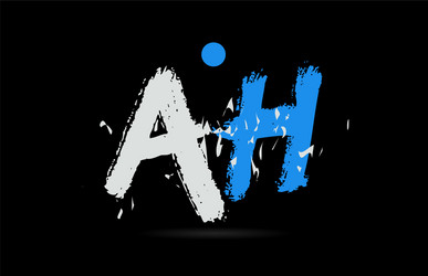 Grey blue alphabet letter ah a h logo icon design Vector Image