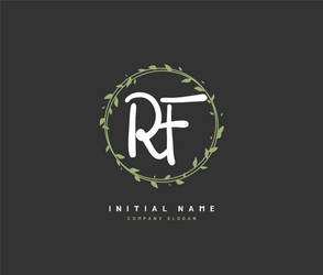 R f rf beauty initial logo handwriting logo Vector Image