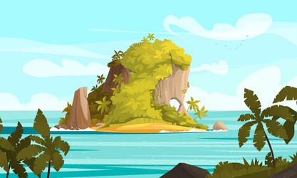 Tropical island cartoon Royalty Free Vector Image