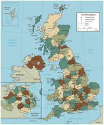 United kingdom map with selectable territories Vector Image