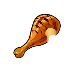 Chicken leg of a grill on white background Vector Image