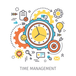 Minimal set of teamwork time management Royalty Free Vector