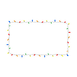 Rectangular frame with multi colored christmas Vector Image