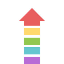 Isometric multicolor segmented arrow Royalty Free Vector