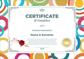 English diploma certificate template Royalty Free Vector