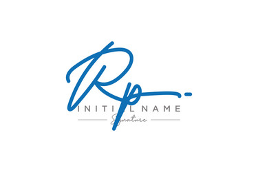 Initial rp signature logo template hand drawn Vector Image