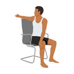 Man doing seated in self athlete do lotus Vector Image