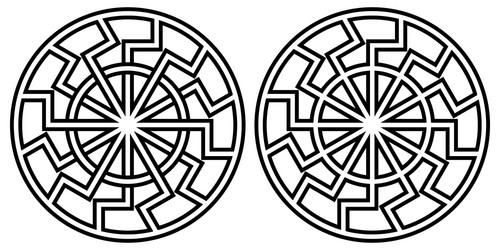 Ancient european esoteric sign - black sun Vector Image