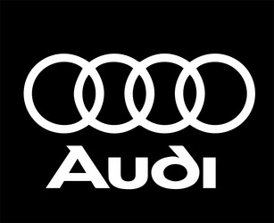 Audi brand logo symbol with name white design Vector Image