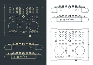 Dj setup mixer controller Royalty Free Vector Image