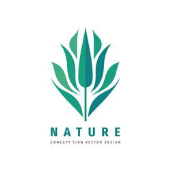Sprout nature development concept logo in triangle