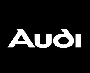 Audi brand logo symbol with name white design Vector Image