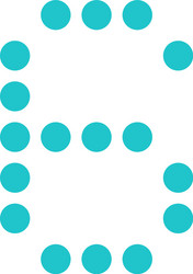 Digital number six 6 display board round dot Vector Image