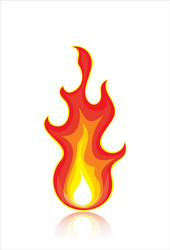 Red fire flat icon isolated on white background Vector Image
