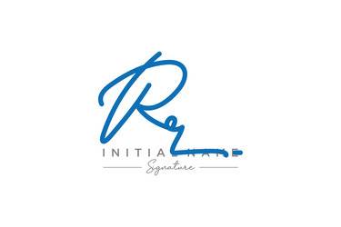 Initial rr signature logo template hand drawn Vector Image