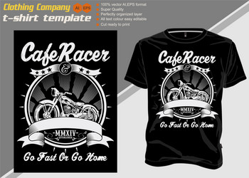 T shirt template helmet cafe racer isolated Vector Image