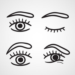 Cartoon character female eyes Royalty Free Vector Image