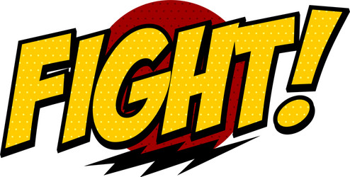 Fight word text greeting sign label Royalty Free Vector