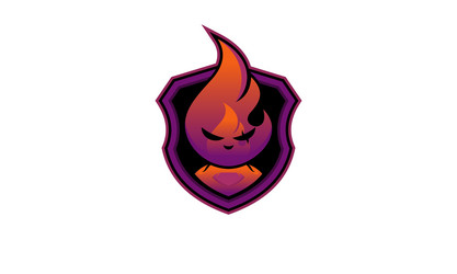 Fire gaming logo template Royalty Free Vector Image