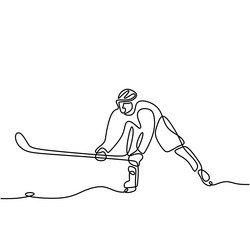 One continuous line drawing of professional ice Vector Image