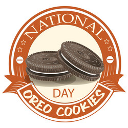 National oreo cookies day sign Royalty Free Vector Image