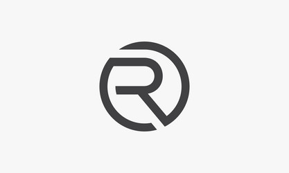 Letter r red color logo design isolated on white Vector Image