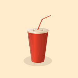 Stylized soda or cola in paper cup Royalty Free Vector Image