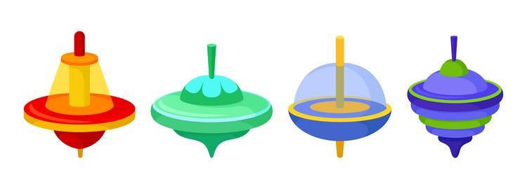 Spinning top as squat toy with sharp point Vector Image