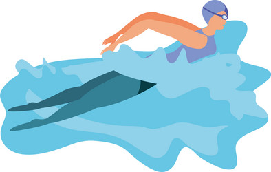 Swimming woman on white background Royalty Free Vector Image