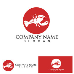Sea prawn logo and symbol Royalty Free Vector Image