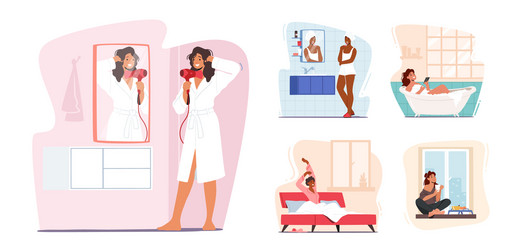 Cartoon Girl Daily Routine Vector Images (over 1,700)