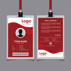 Abstract elegant red curve id card design Vector Image