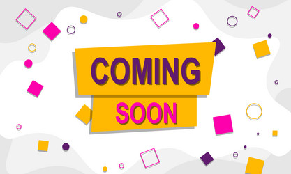 Coming soon banner background with colorful Vector Image